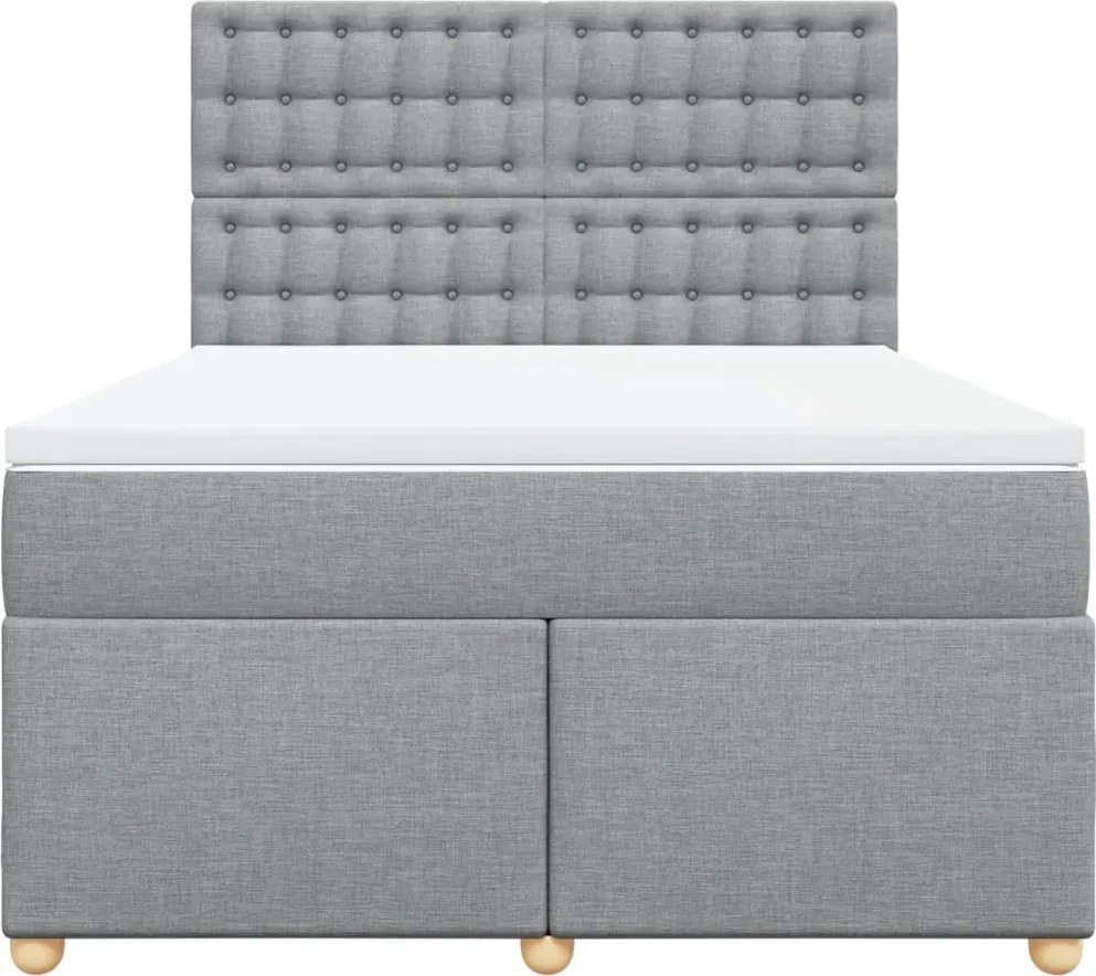 Box spring postel s matrací světle šedá 140 x 190 cm textil 3291289