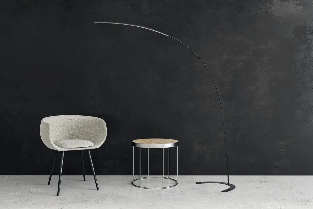 Tmavě hnědá LED stmívatelná stojací lampa (výška 210 cm) Shanghai – Trio