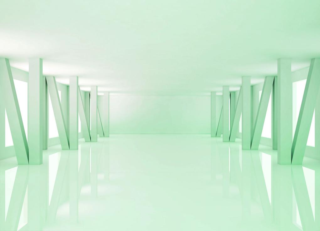 Malvis 3D tapeta místnost zelená Vel. (šířka x výška): 432 x 290 cm