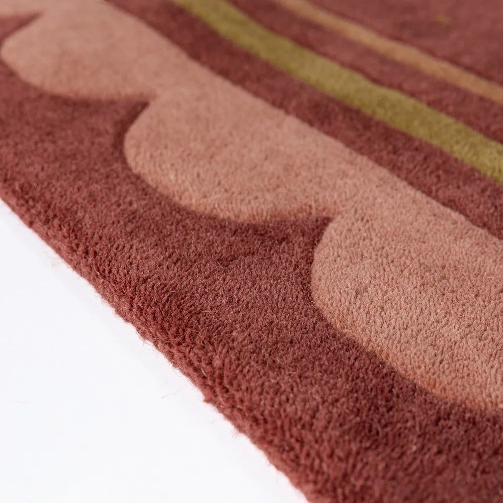 Vínový ručně tkaný vlněný koberec 160x230 cm Lois – Flair Rugs