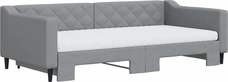Válenda s přistýlkou a matracemi světle šedá 100x200 cm textil 3197449