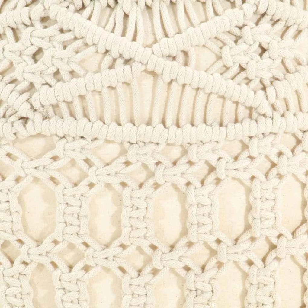 Ručně vyrobený sedací puf macramé 45 x 30 cm bavlna 324001
