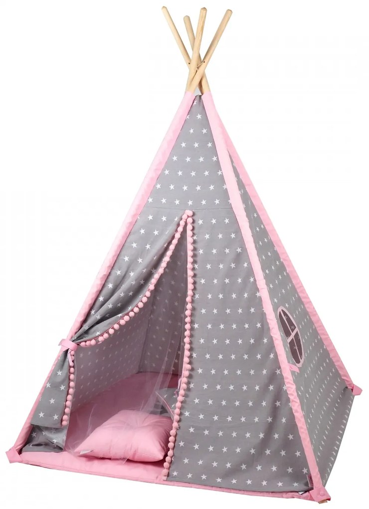 Vigvam design Teepee Stars Pink - ČTVERCOVÉ BEZ DOPLŇKŮ