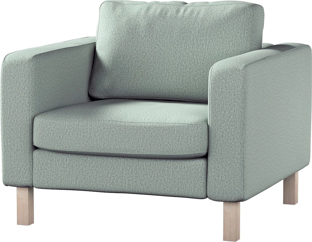 Potah na křeslo IKEA Karlstad, krátký barva zelená látka pletený vzor
