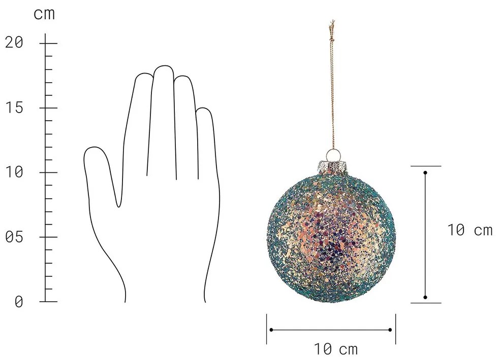 HANG ON Vánoční koule flitry 10 cm - zelená