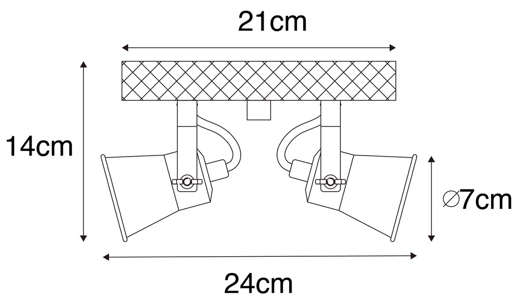 Venkovní bodové svítidlo černé s dřevem 2-světla nastavitelné - Jelle