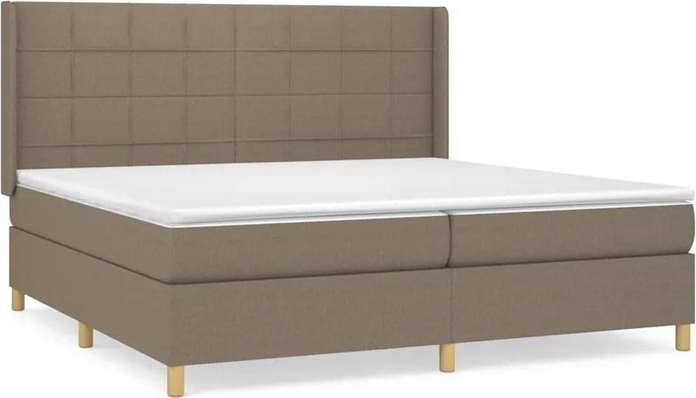 Box spring postel s matrací taupe 200x200 cm textil 3132021
