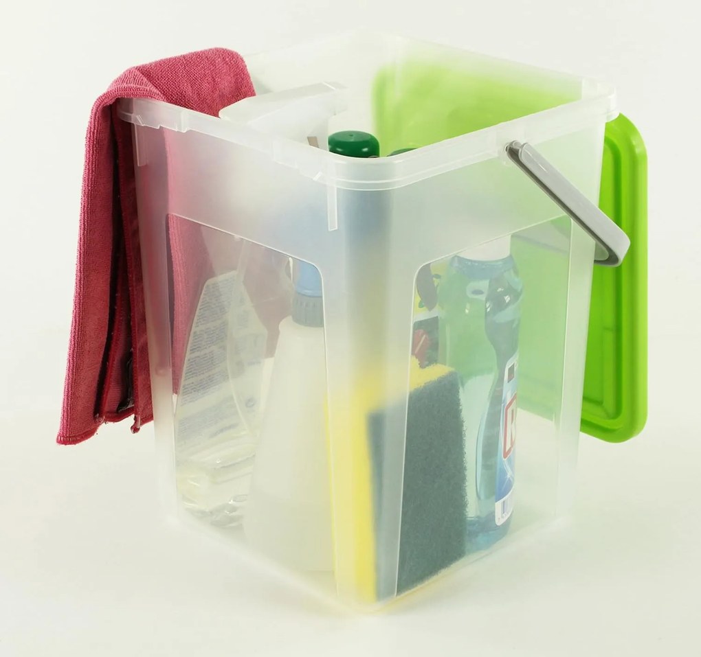 Rotho Nádoba na prací prášek, granule nebo bioodpad – 9 l DETERGENT Transparentní