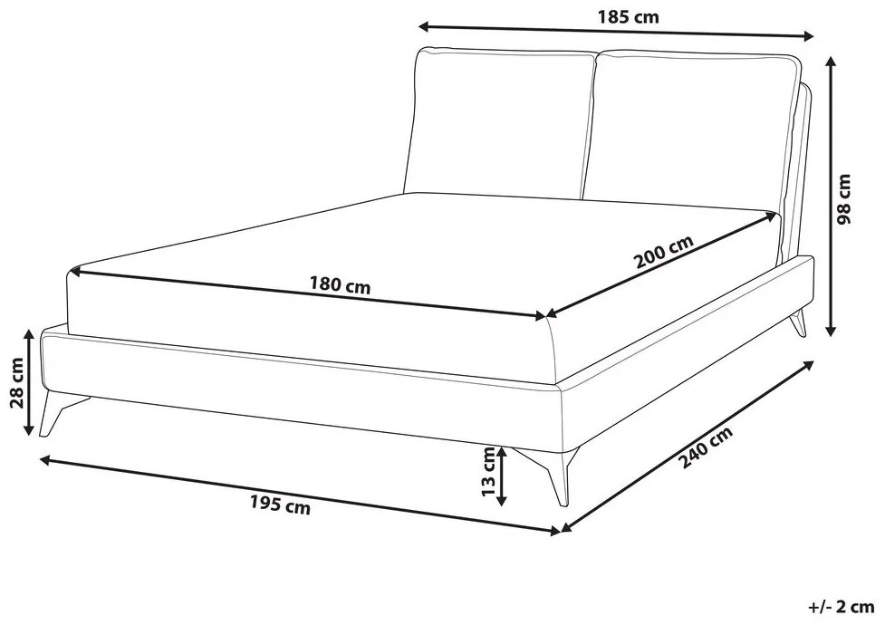 Sametová postel 180 x 200 cm tmavě šedá MELLE Beliani