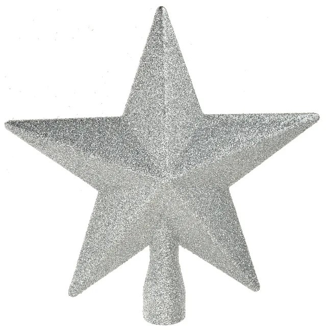Špice na stromeček (19cm) - Hvězda, stříbrná