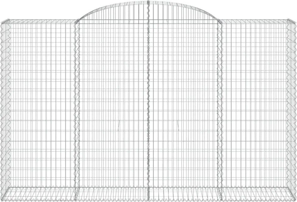 Klenuté gabionové koše 2 ks 300x50x180/200cm pozinkované železo 3146773
