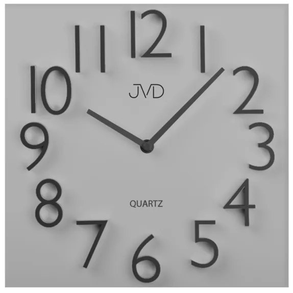 Šedé nástěnné hranaté kovové hodiny JVD HB28
