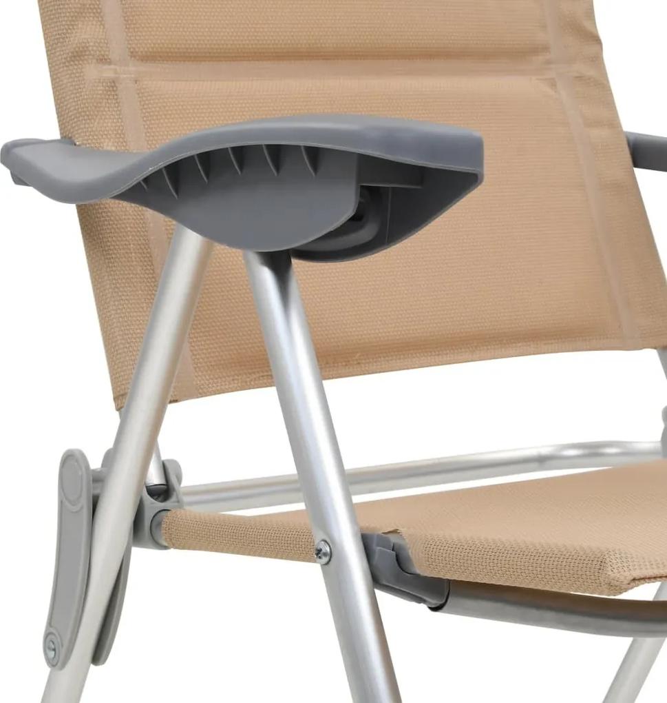 vidaXL Kempingové židle z hliníku 2 ks 58 x 69 x 111 cm [44314] Barva: krémová