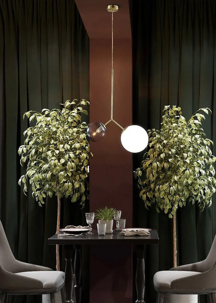 Toolight - stropní skleněná lampa E27 60W APP1013-2CP, zlatá, OSW-09482