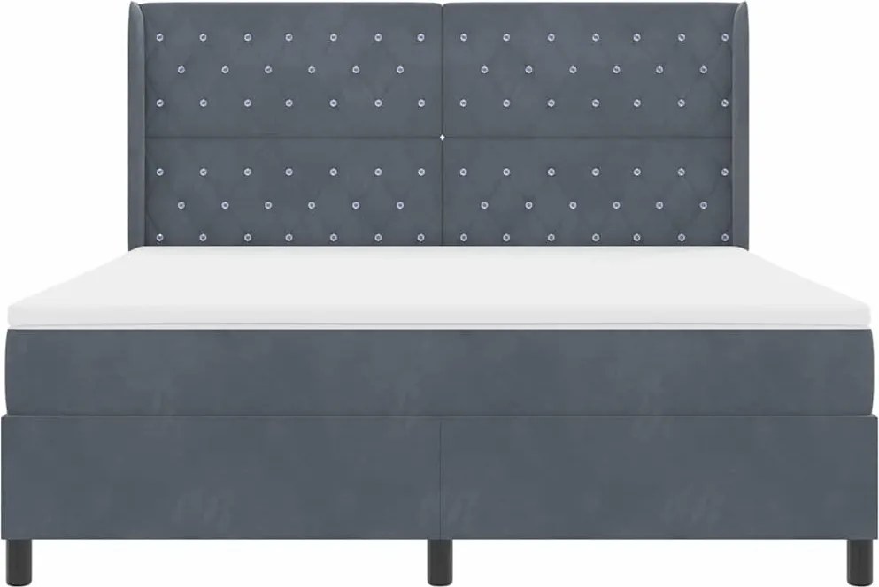 Postel s boxspringem s matrací Tmavě šedá 180 x 200 cm samet 3341967