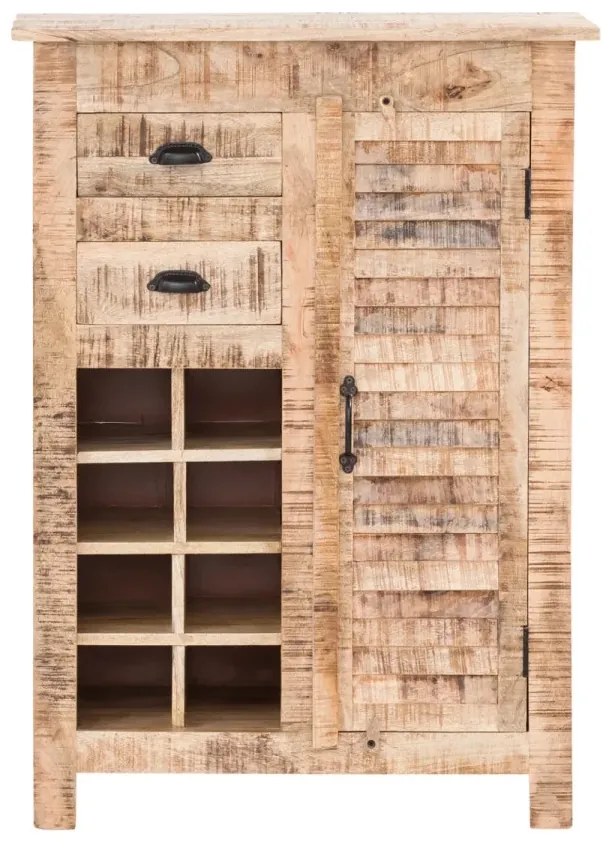furniture-nabytek.cz - Masivní komoda Highboard Carino z mangového dřeva, lakovaná, přírodní barva