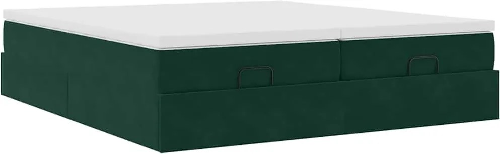 Osmanský rám postele s matracíes tmavě šedá 160x200cm samet 3311258