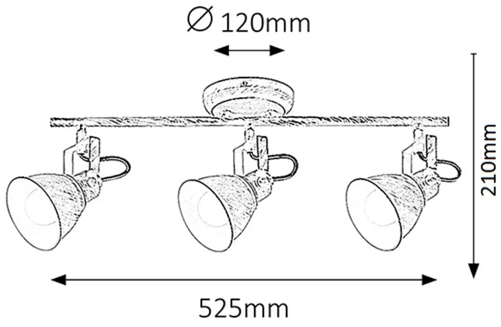 Rabalux VIVIENNE stropní bodové svítidlo max. 3x40W | E14 | IP20 - antická bílá