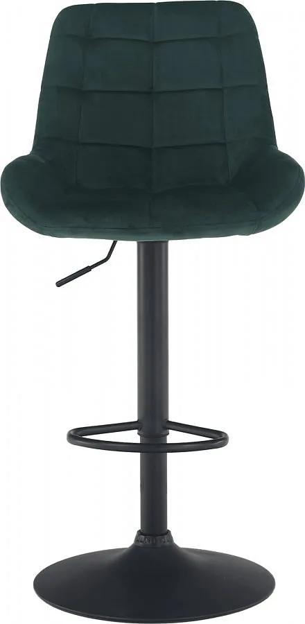 Tempo Kondela Barová židle CHIRO NEW,  tmavě zelená Velvet/černý kov