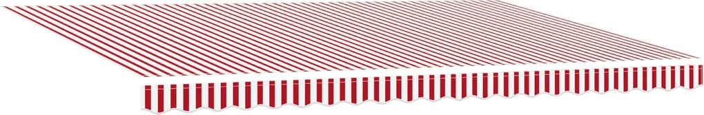 Stahovací markýza Červená a Bílá 500 × 300 cm Plátno a hliník 3331275