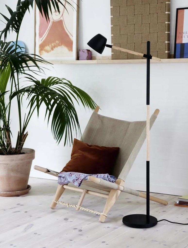 NORDLUX Stojací skandinávská čtecí lampa THEO, 1xGU10, 35W, černá 2112654003