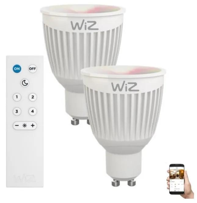 WiZ SADA 2x LED RGBW Stmívatelná žárovka GU10/6,5W/230V 2200-6500K Wi-Fi + DO - WiZ WI0100