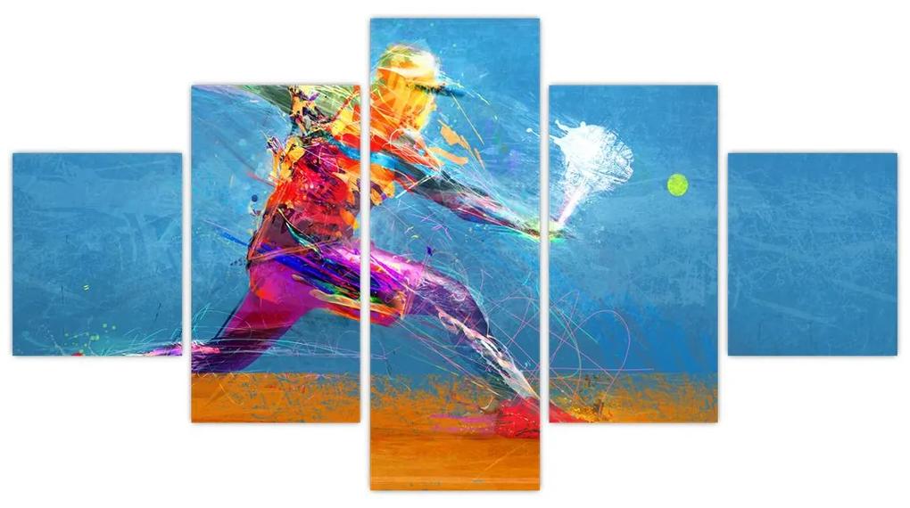 Obraz - Malovaný tenista (125x70 cm)