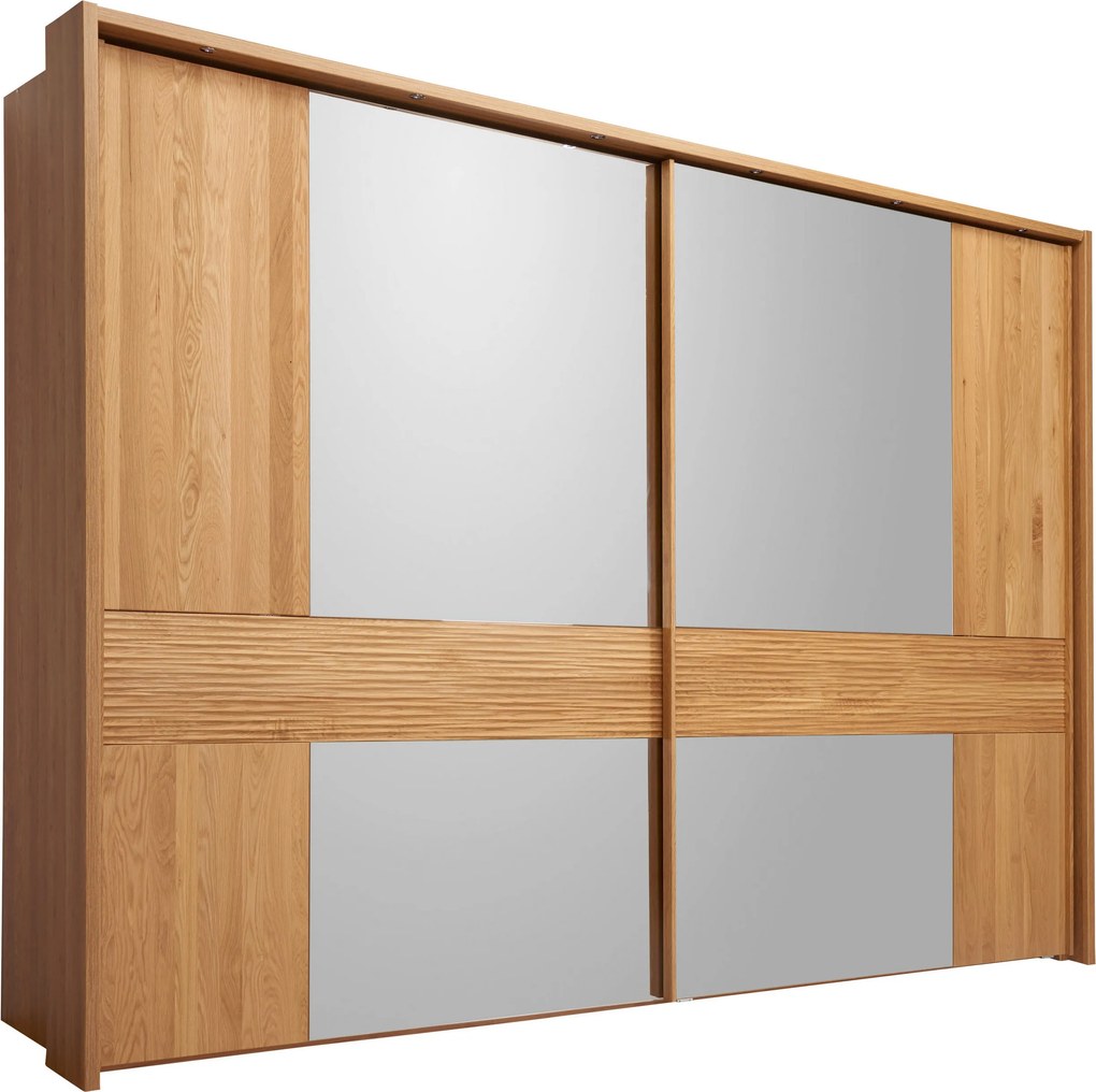 XXXLutz ŠATNÍ SKŘÍŇ SE ZRCADLEM, dub, barvy dubu, 300/217/67 cm Dieter Knoll - Šatní skříně - 000442007209