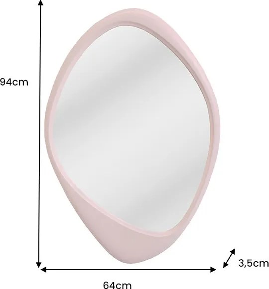 Designové nástěnné zrcadlo Abishek 94 cm růžové