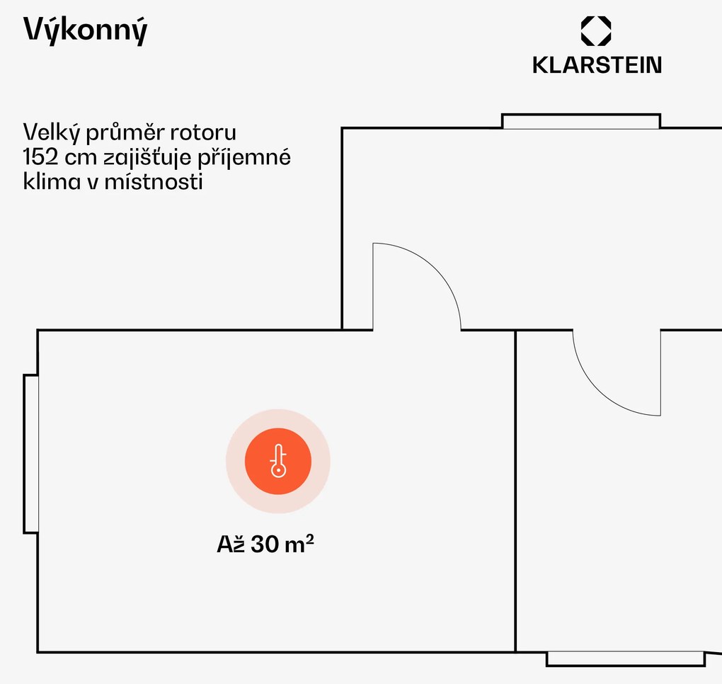 Klarstein Stropní ventilátor Bahama Breeze Smart, lopatky rotoru z masivního dřeva, dálkové ovládání + ovládání pomocí aplikace