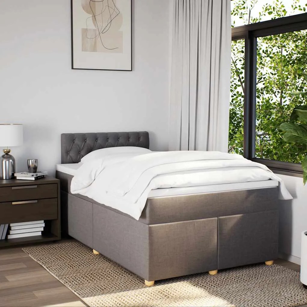 Box spring postel s matrací taupe 120x190 cm textil 3286630