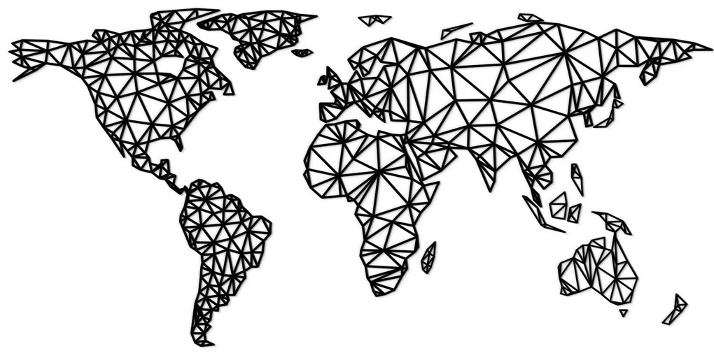 DUBLEZ | Nástěnná 3D mapa světa na zeď - Polygonální atlas