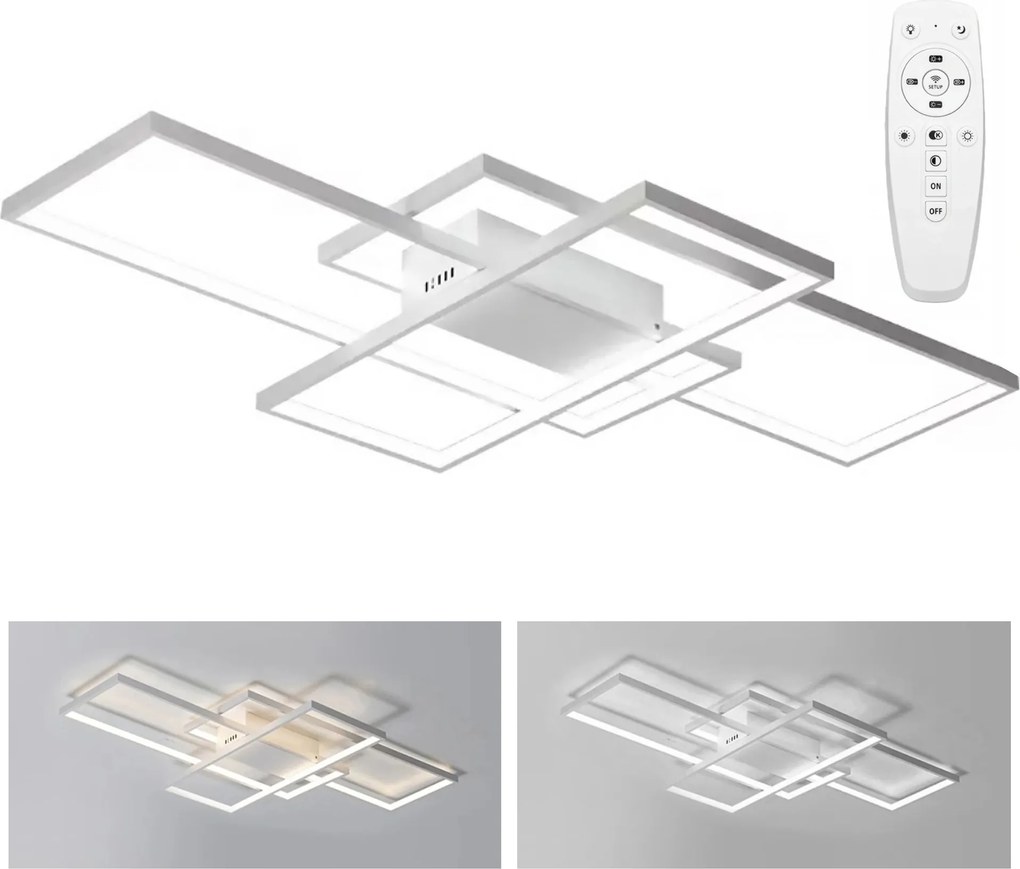 Toolight - LED stropní svítidlo + dálkové ovládání APP385-CP, chromová, OSW-07860