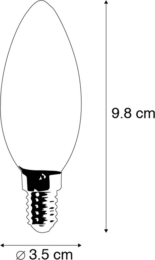 Sada 5 stmívatelných LED svíček E14 B35 čiré 3W 250lm 2700K