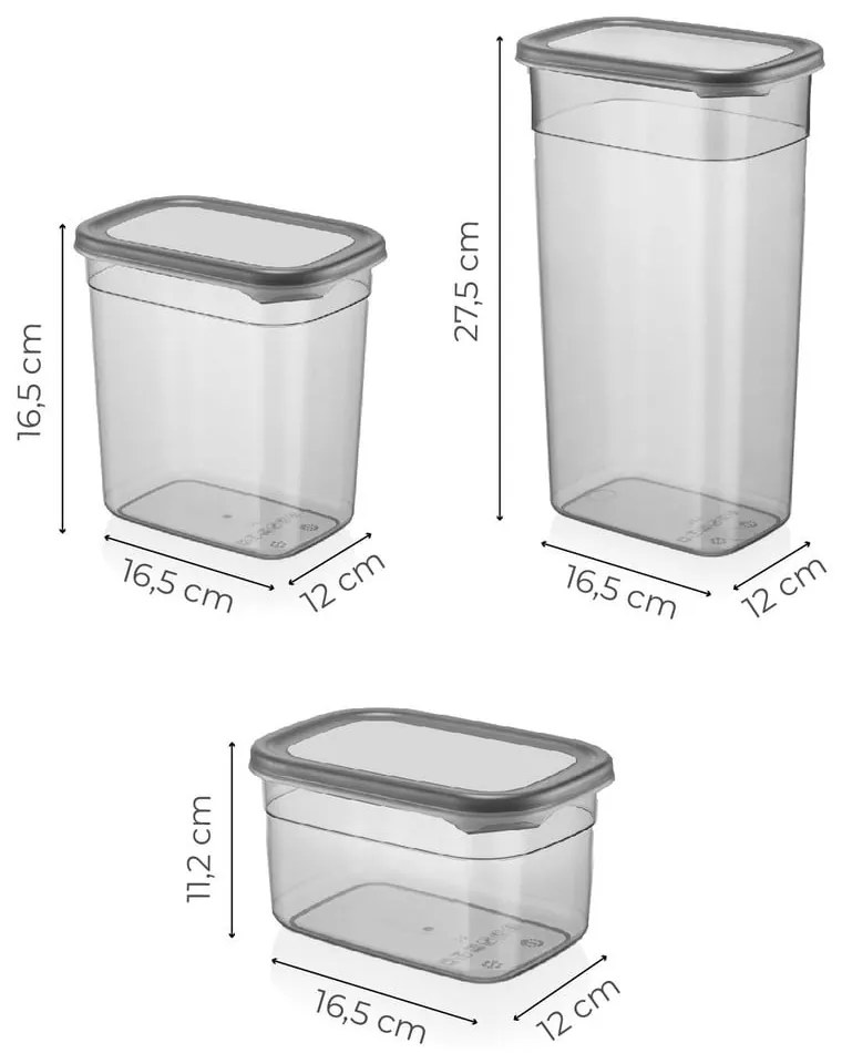Plastové dózy v sadě 18 ks na potraviny Fresco – Hermia