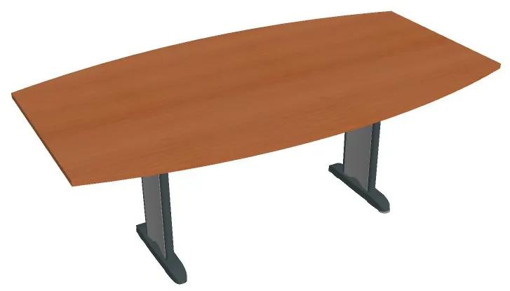 Stůl jednací sud 200 cm - Hobis Flex FJ 200 Dekor stolové desky: třešeň, Barva nohou: černá
