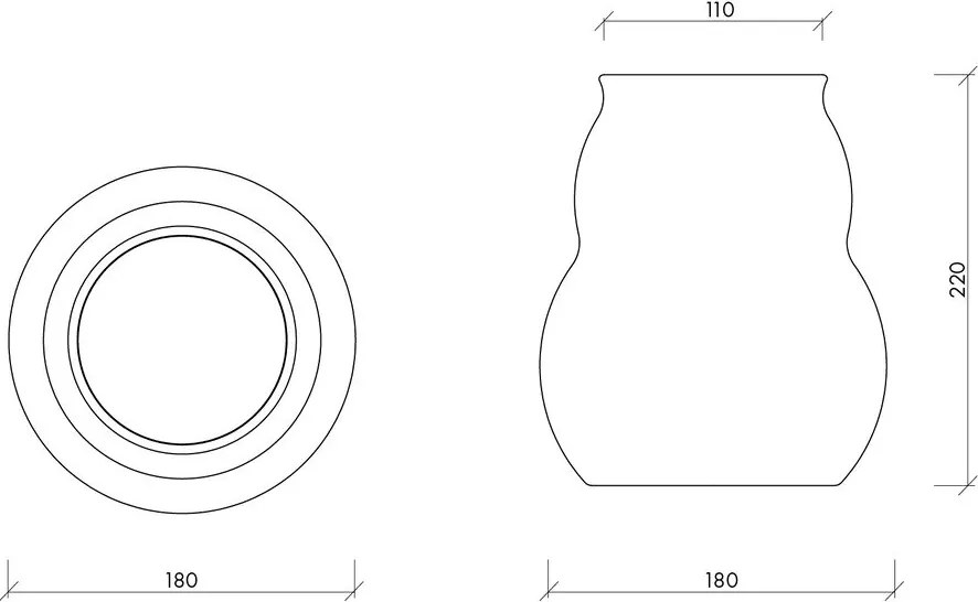 Tmavě hnědá skleněná ručně vyrobená váza (výška 22 cm) Dam – noo.ma