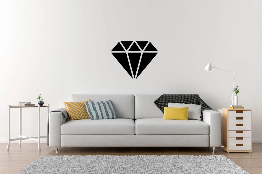 Lepy.cz Samolepka na zeď Diamant Velikost (šířka x výška): 85x68cm, Barevná varianta: Černá