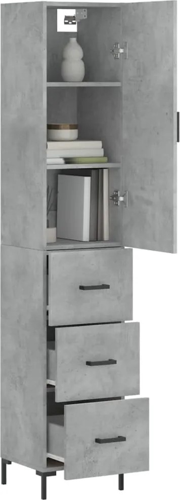 Skříň highboard betonově šedá 34,5x34x180 cm kompozitní dřevo 3198853