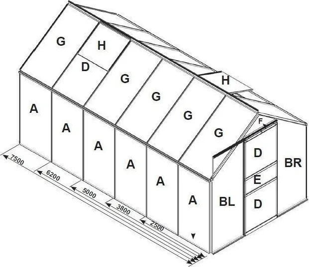 LANIT PLAST, s.r.o. náhradní prosklení pro skleník VITAVIA VENUS 6200 PC 6 mm LG3065