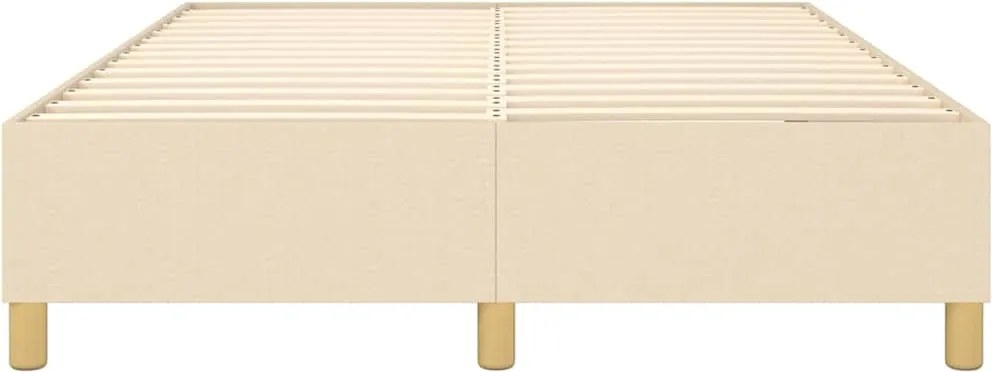 Rám postele s boxspringem krémový 140 x 190 cm textil 3120958