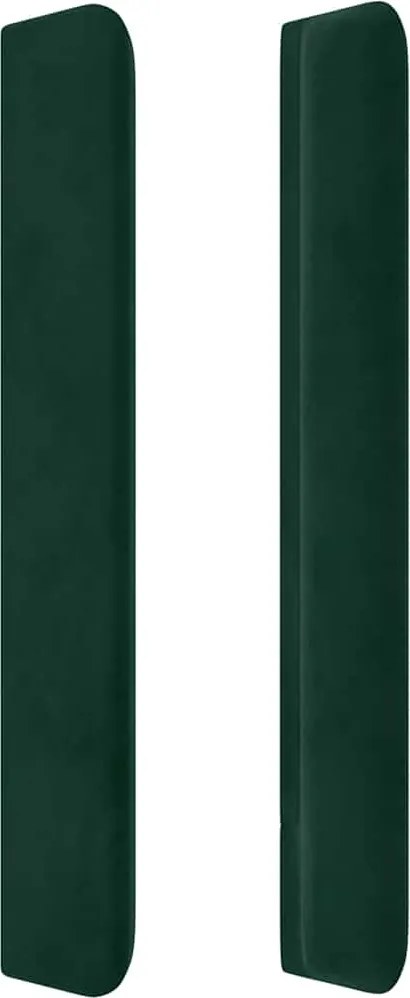 Čelo postele typu ušák tmavě zelené 83x16x118/128 cm samet 3119949