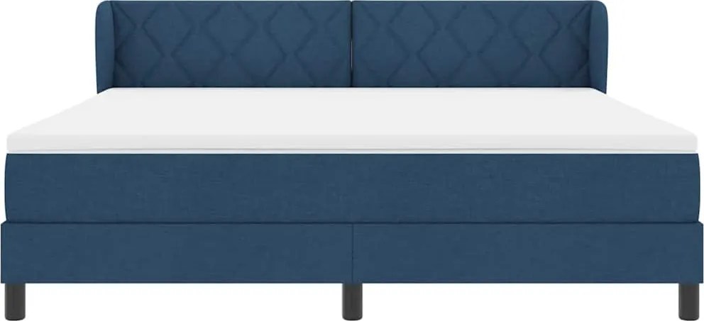 Postel s boxspringem s čelo Modrá 180 x 200 cm textil 3340107