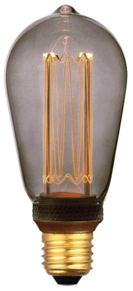 LED rustikální žárovka E27 5W, 3-step-dim kouřová
