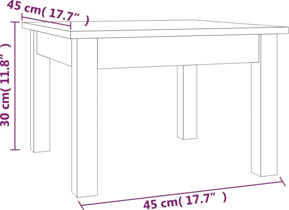 vidaXL Konferenční stolek 45 x 45 x 30 cm masivní borové dřevo [814227] Barva: Bílá