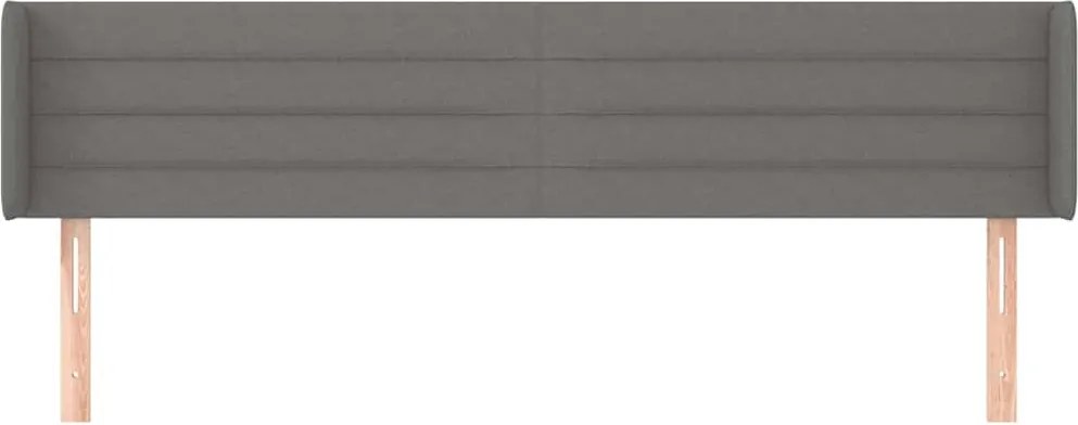 Čelo postele typu ušák tmavě šedé 163x16x78/88 cm textil 3118915