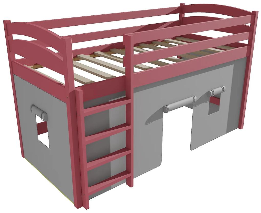 Vomaks Patrová zvýšená postel ZP 001 Rozměr: 90 x 200 cm, Barva: barva růžová