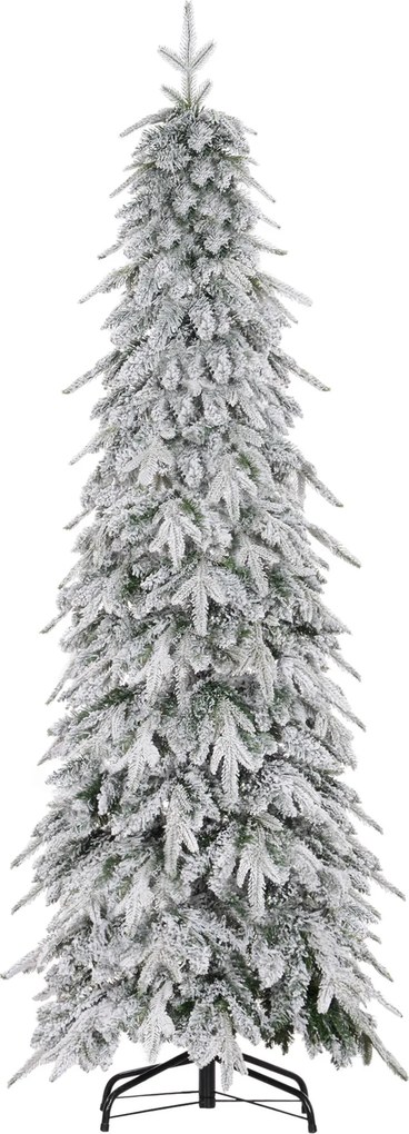 HOMCOM Umělý vánoční stromeček 180 cm, stromek jako živý s 600 hustými větvemi, umělý sníh, automatické otevírání