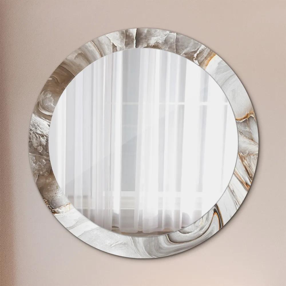 Kulaté dekorativní zrcadlo Jasný mramor fi 80 cm