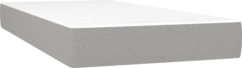 Box spring postel s matrací a LED světle šedá 80x200 cm textil 3138909